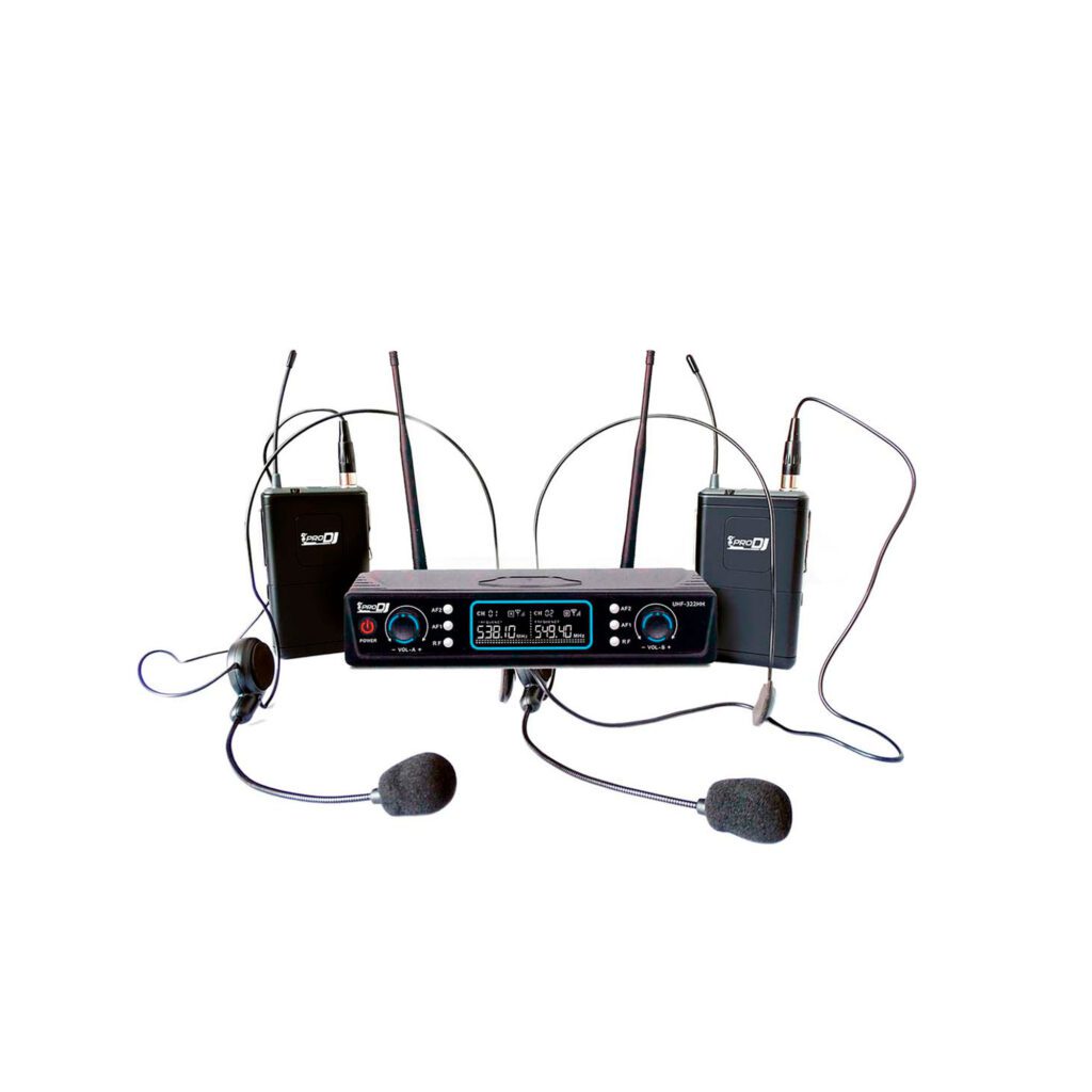Kit 2 micrófonos UHF-32HH PRO DJ diadema